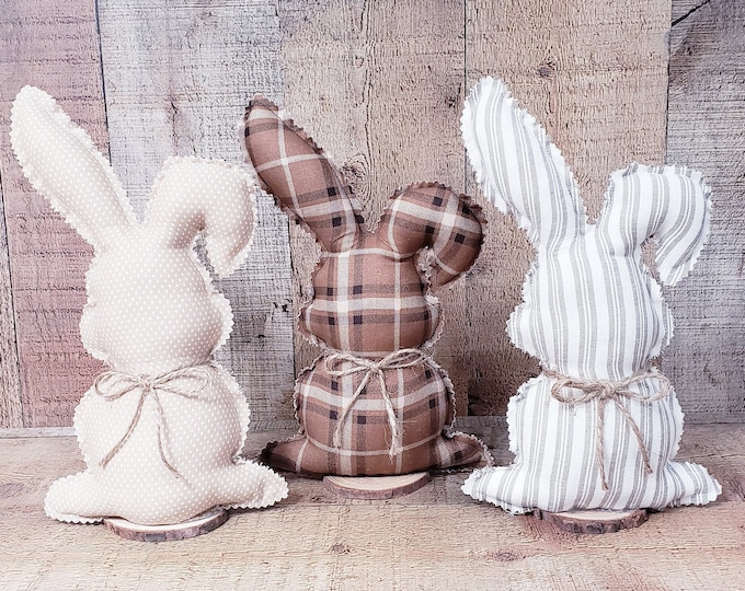 Fabric Easter Bunny, Stuffed Bunny, Easter Bunny Decor, Vintage Easter ...