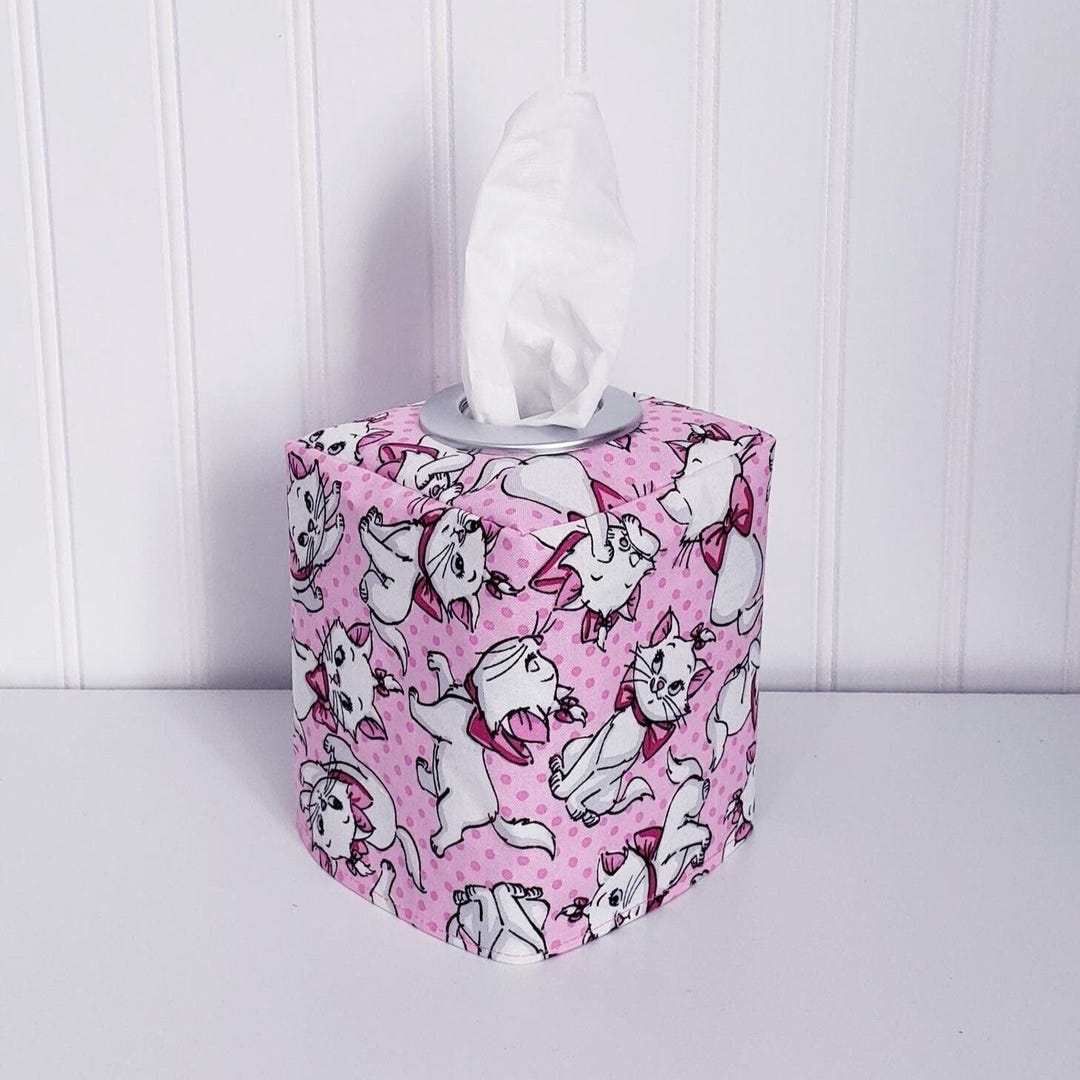 Cat Tissue Box Cover,cat Printed Tissue Box Cover, Spring Decor, Fabric ...
