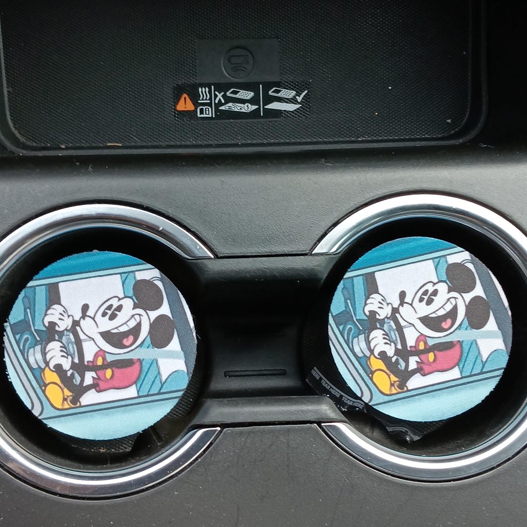 Driving, Mickey Mouse, Car Coasters, Neoprene Car Coasters, Car ...