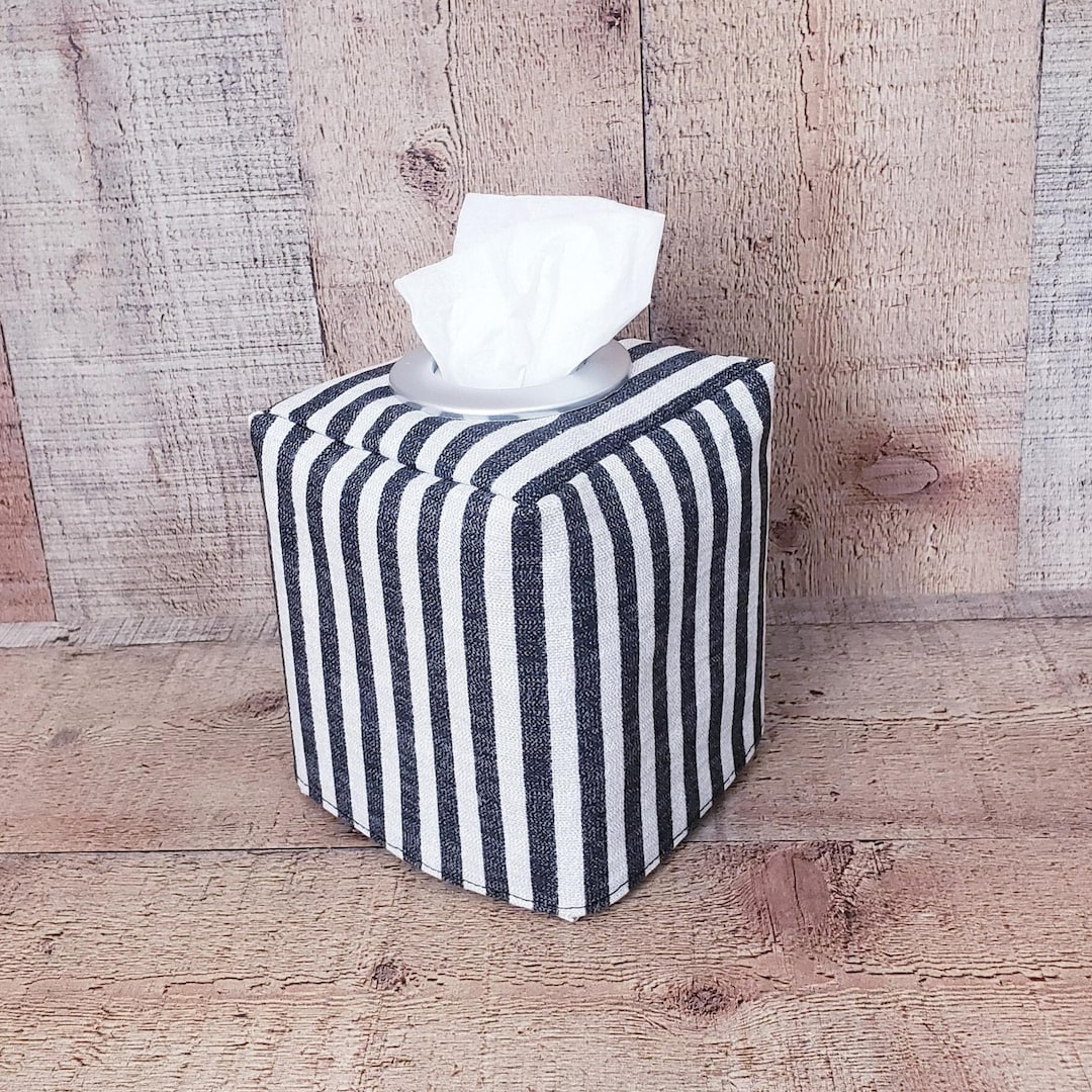 Classic Striped Black,striped Tissue Box, Decorative Cover, Tissue ...