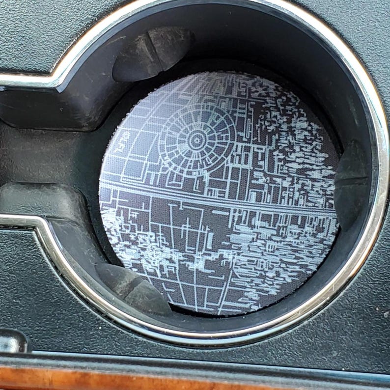 Car Coasters,death Star,star Wars,neoprene Coasters,car Accessories ...