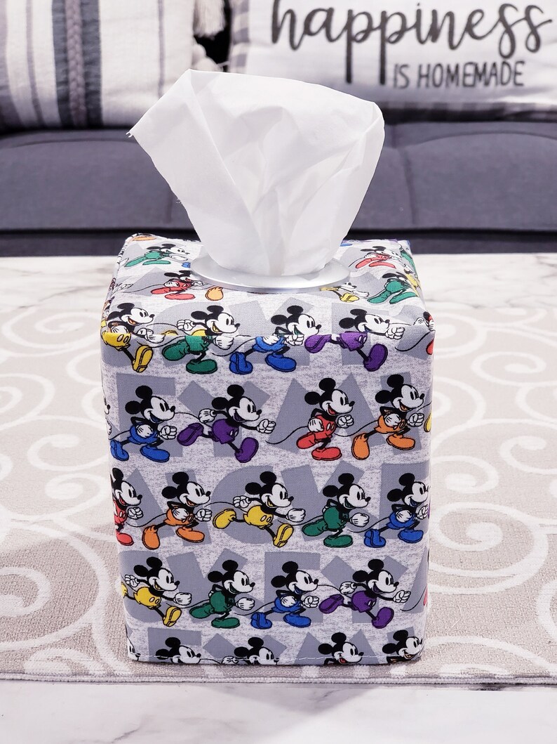 Mickey Mouse Tissue Box Cover, Cover, Mickey Mouse Decor, Fabric Tissue ...