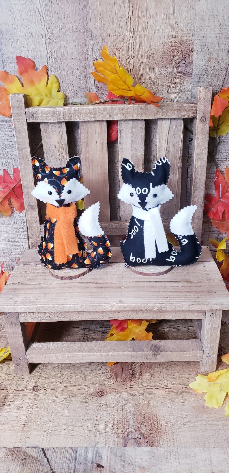 Candy Corn Fabric Fox, Halloween Fox, Fox Decor, Fall Decoration ...