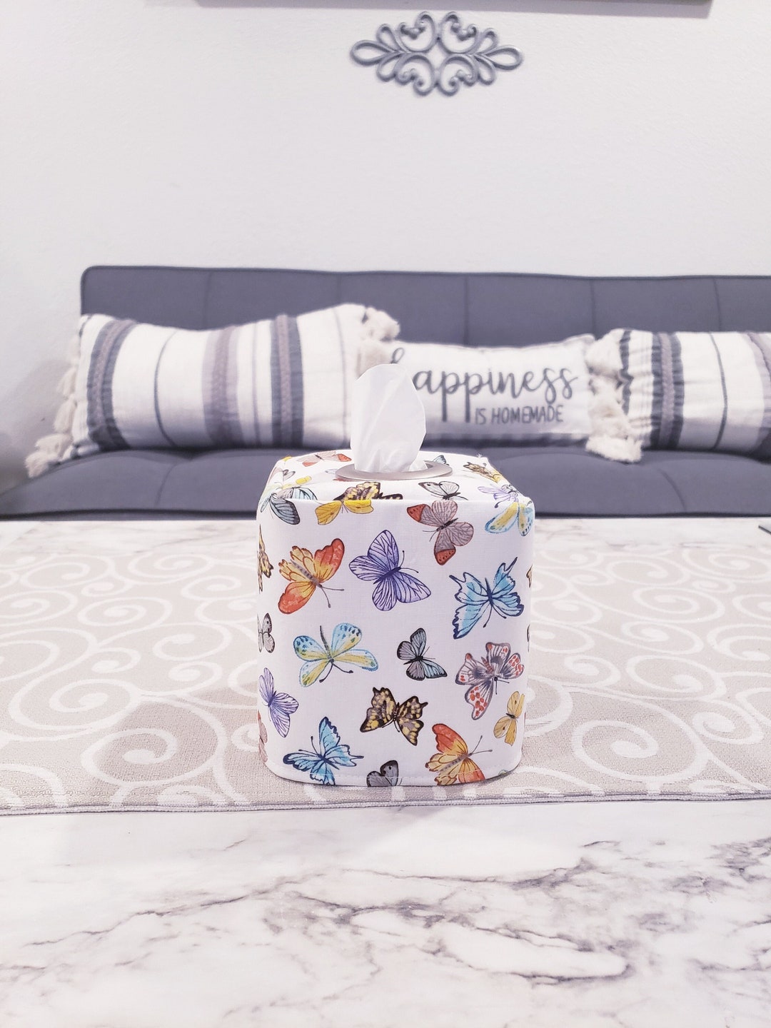 Butterfly Tissue Box Cover, Cover, Butterfly Decorations, Spring ...