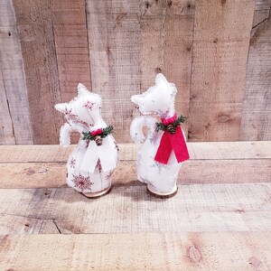 Christmas Cats, Holiday Cats, Holiday Fabric Cats, Cat Decoration ...