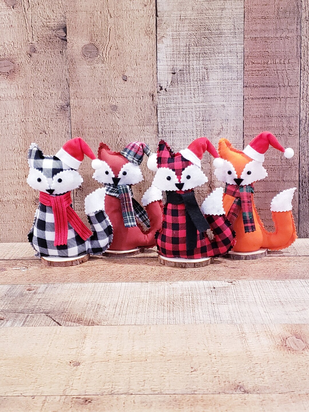 Holiday Fabric Fox, Holiday Fox, Fox Decoration, Woodland Animal ...