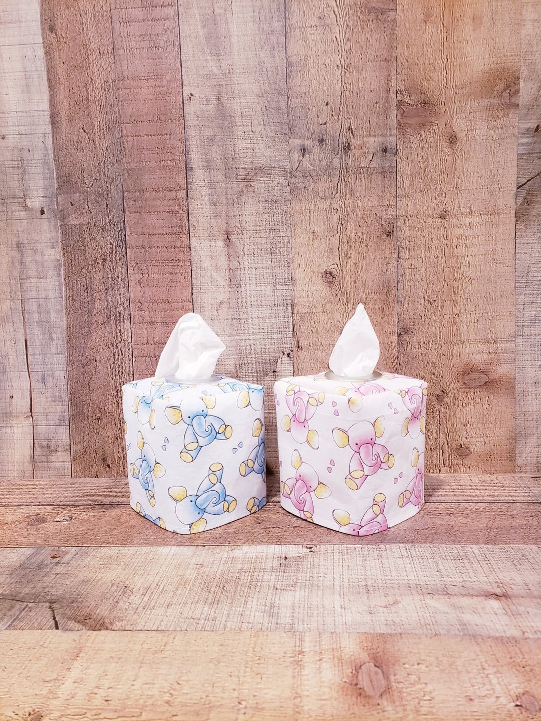 Pink and Blue Elephants,elephanttissue Box, Decorative Cover, Tissue ...