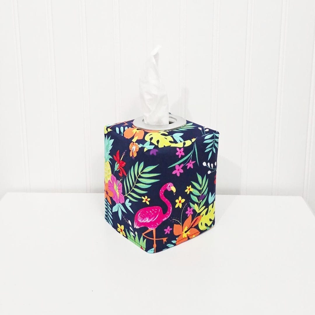 Tissue Box Cover, Floral Printed Tissue Box Cover, Spring Decor, Fabric ...