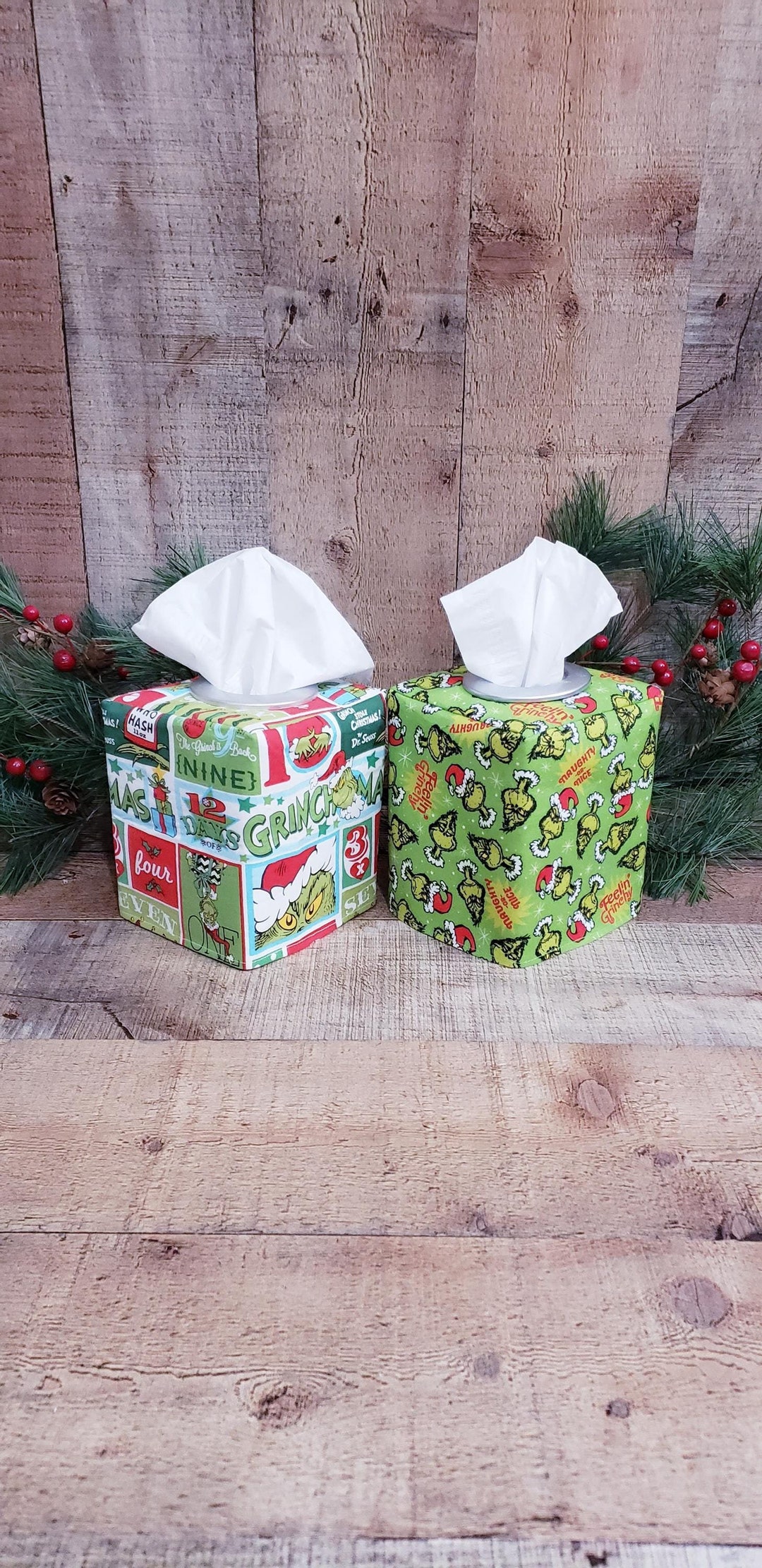 Grinch Decor,grinch Tissue Cover,fabric Tissue Box,fabric Tissue Cover ...