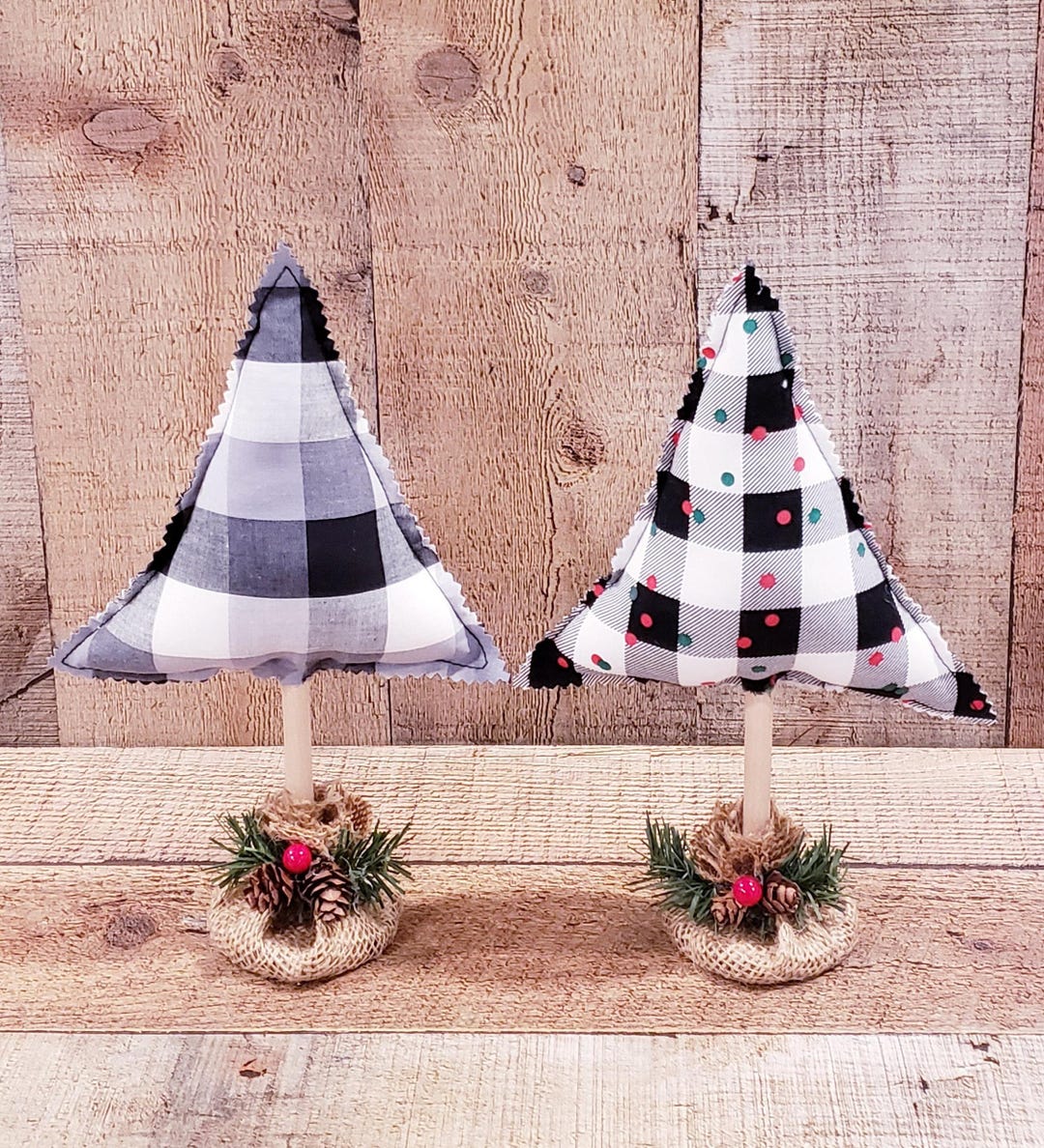 Mix or Match ,black and White, Fabric Christmas Trees, Christmas Trees ...