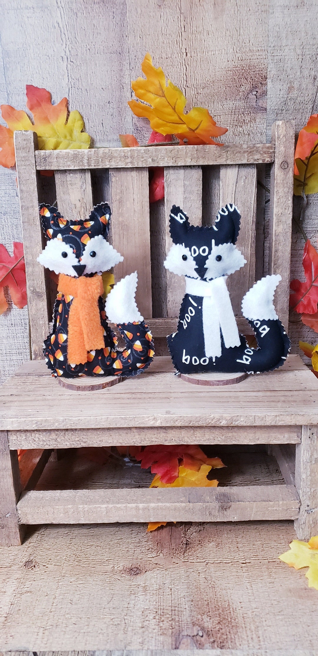 Candy Corn Fabric Fox, Halloween Fox, Fox Decor, Fall Decoration ...