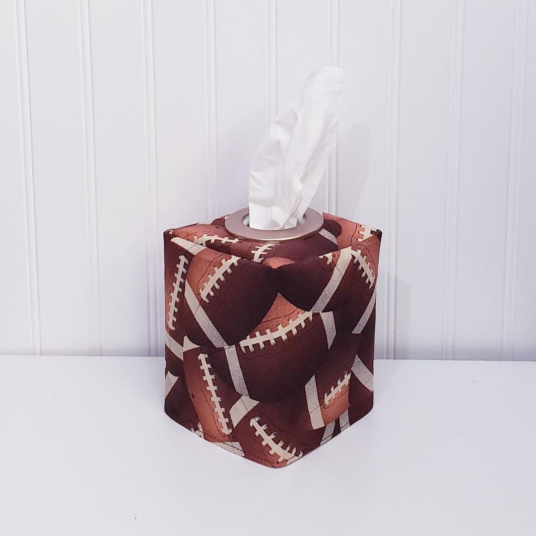 Football Tissue Box Cover,fabric Tissue Cover,tissue Slipcover,handmade ...