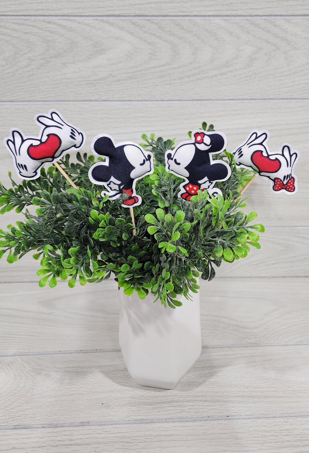Mickey and Minnie,floral Picks,mickey Decor,mickey Mouse, Plant Sticks ...