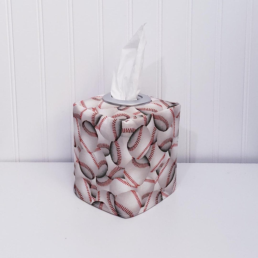 Baseball Tissue Box Cover,fabric Tissue Cover,tissue Slipcover,handmade ...