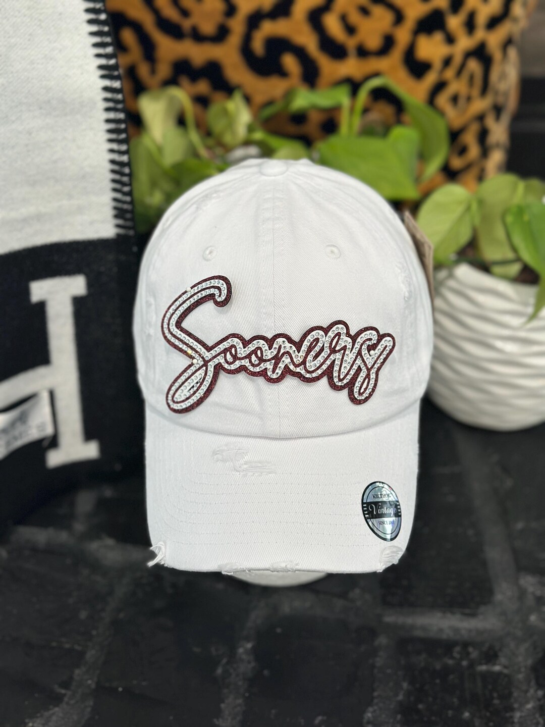 One of a Kind White Distressed Mascot Hat - Etsy