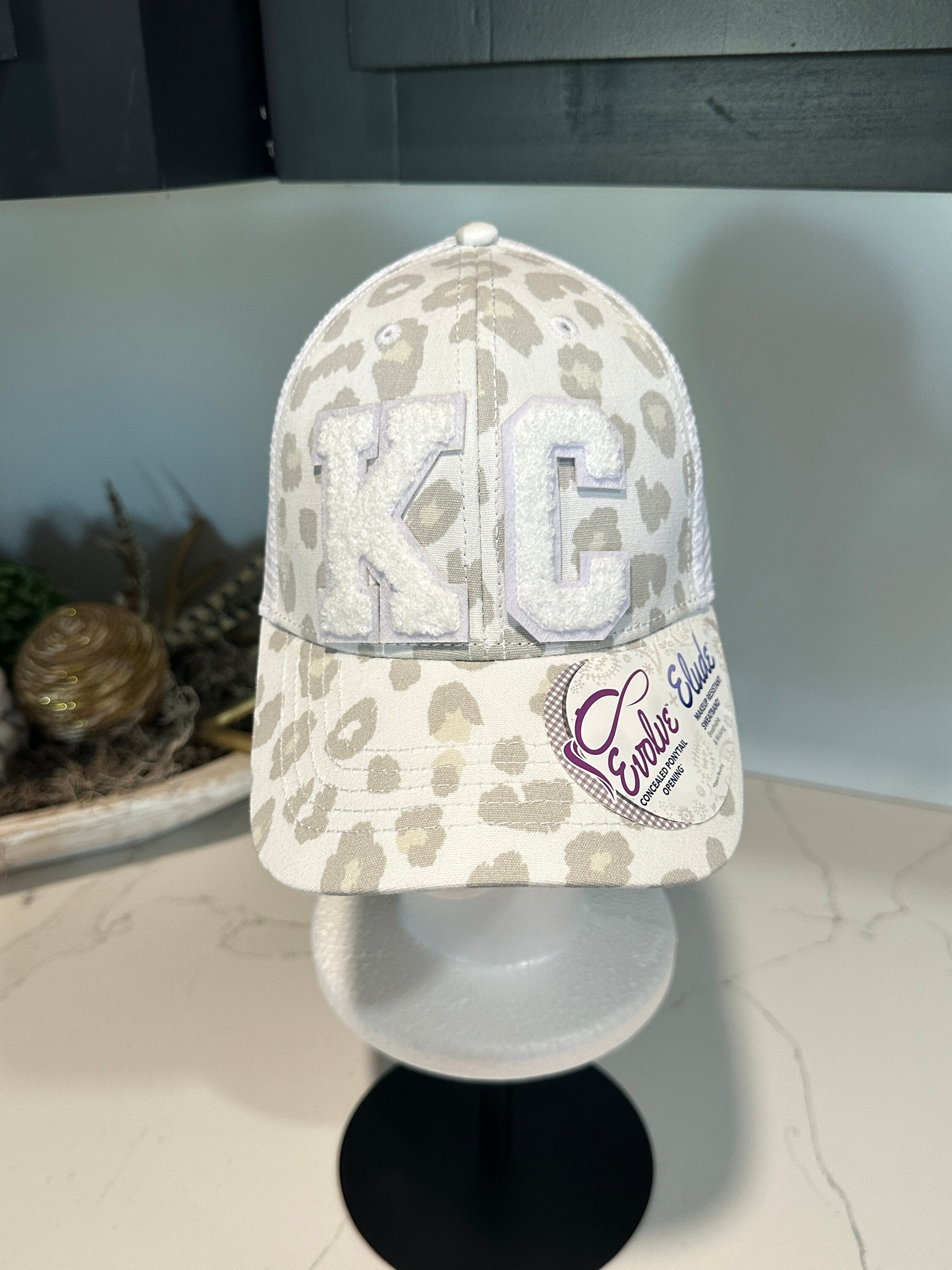 One of a Kind Snow Leopard Hat With KC Chenille Letters. - Etsy