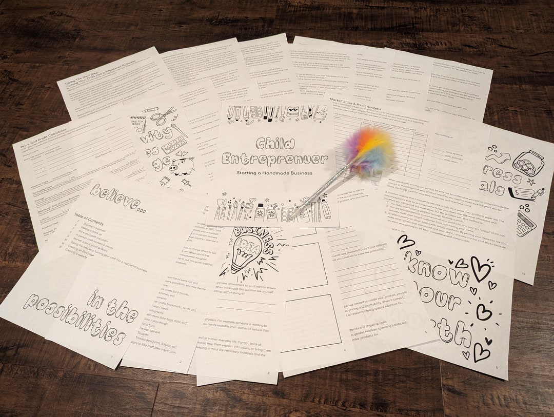Child Entrepreneur | Starting a Handmade Business Workbook | Homeschool ...
