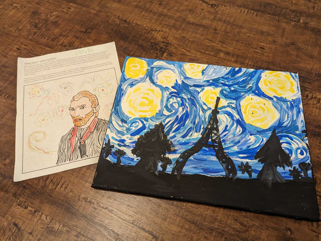 Van Gogh Inspired Painting | Starry Night | Children Art Tutorial ...