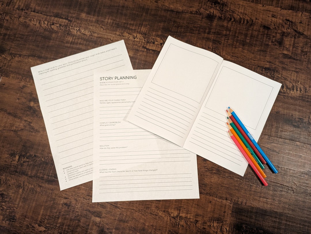 Story Planning Template | Blank Storybook | English Worksheet Printable ...