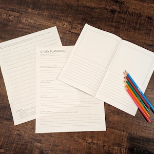 Story Planning Template | Blank Storybook | English Worksheet Printable ...