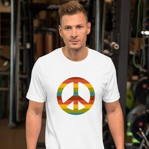 Rainbow Peace Sign Shirt, World Peace Tshirt, Hippie Clothes, Boho ...