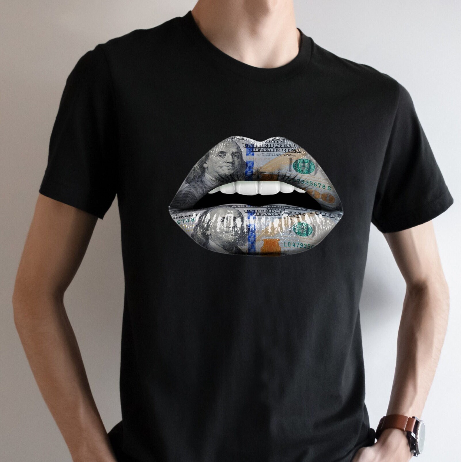 Hundred Dollar Bill Lips Shirt 3D Lips T-shirt Unisex - Etsy