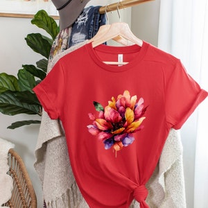 Watercolor Flower Shirt, Flower, Botanical Tshirt, Floral T-shirt ...
