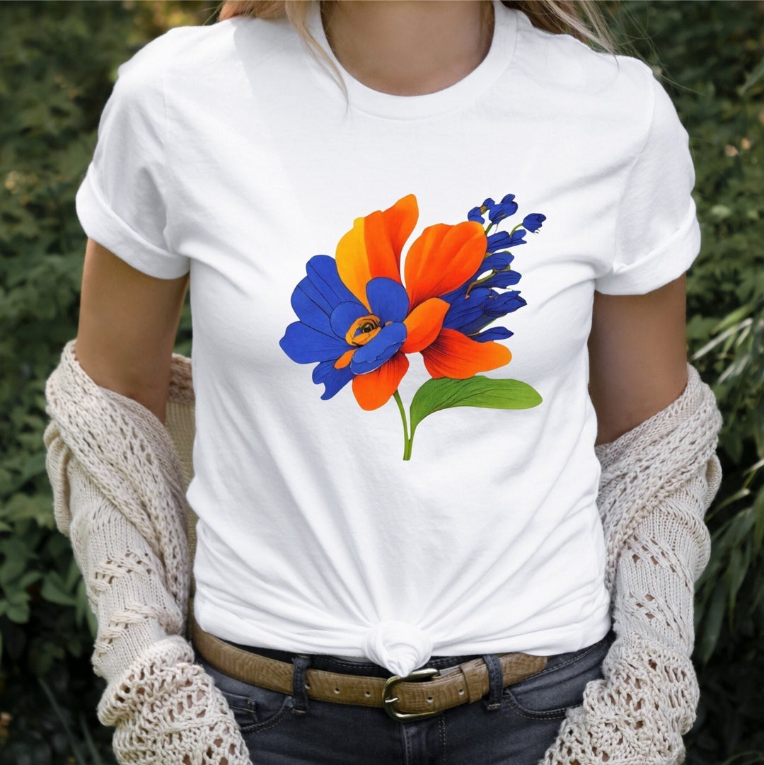 Abstract Flower T-shirt, Bouquet of Flowers Shirt, Floral Tshirt ...