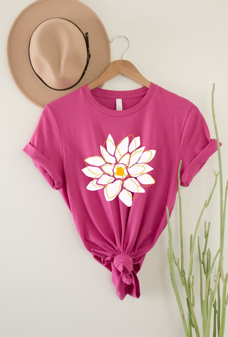 White Flower Shirt, Flower Tshirt, Floral Graphic, Botanical T-shirt ...
