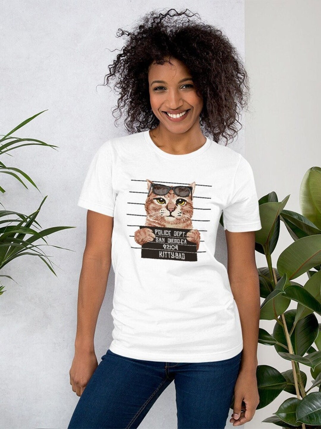 Bad Kitty Shirt Policel Line-up Photo Funny Cat Shirt Cat - Etsy