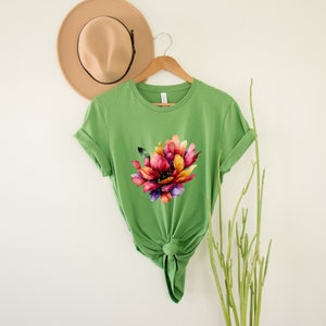 Watercolor Flower Shirt, Flower, Botanical Tshirt, Floral T-shirt ...
