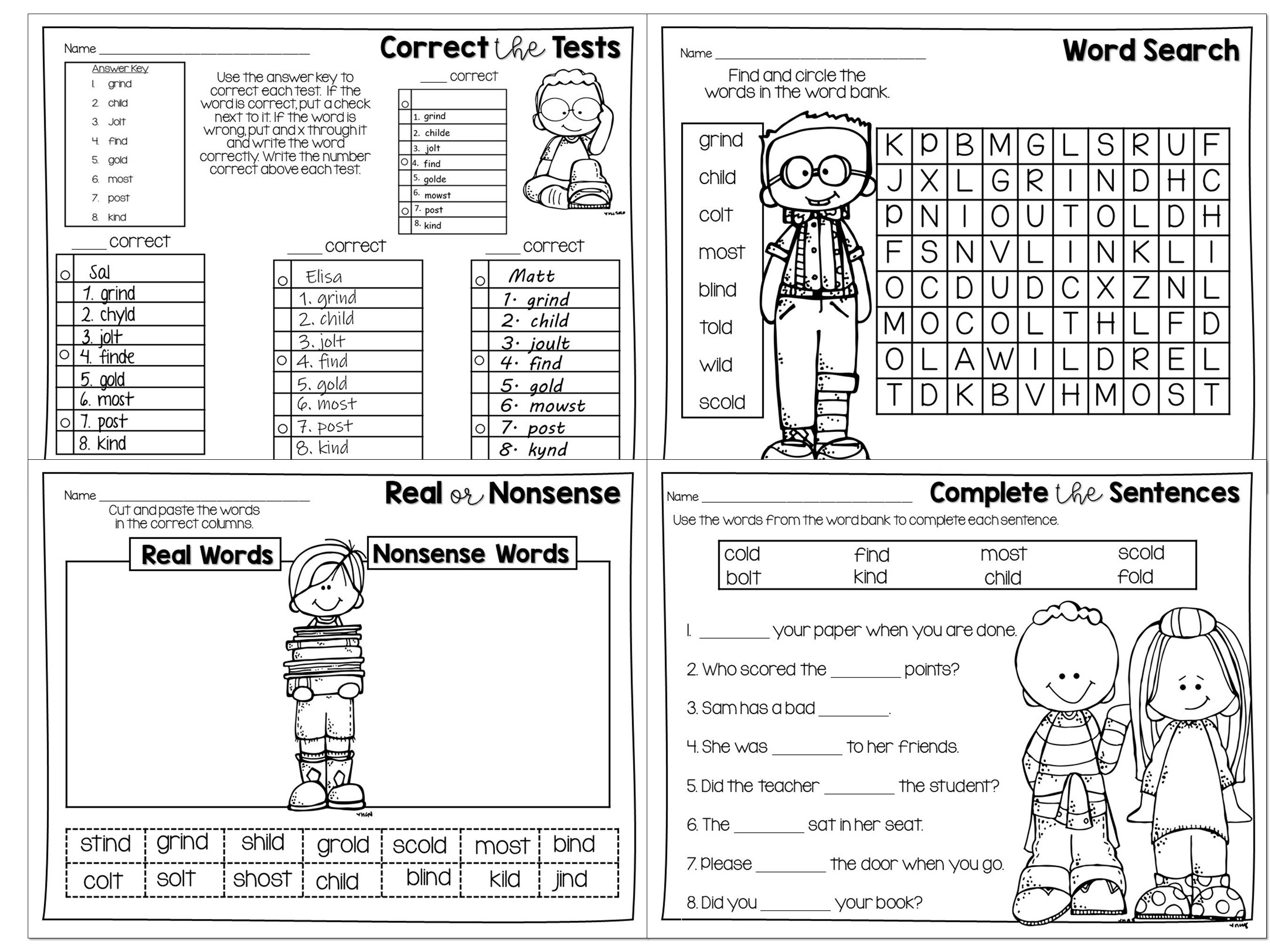 Phonics Foundations - Level 2 Unit 3 Phonics Word Work Packet, Phonics ...