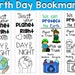Printable Earth Day Bookmarks - Color and Black and White - Etsy