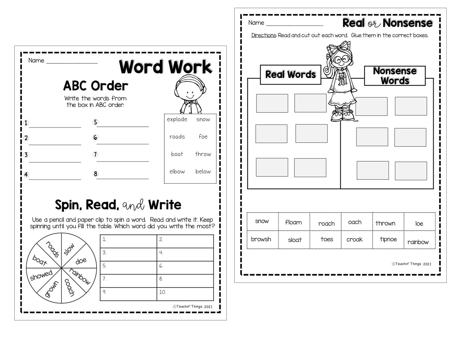 Phonics Foundations - Level 2 Unit 13 Phonics Word Work Packet - Etsy