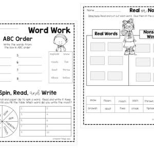 Phonics Foundations - Level 2 Unit 13 Phonics Word Work Packet - Etsy
