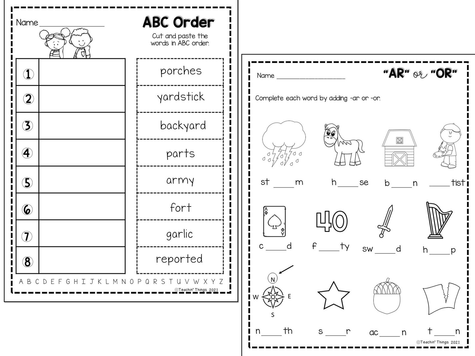 Phonics Foundations Level 2 Unit 8 Word Work Packet - R-controlled ...
