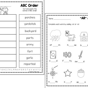 Phonics Foundations Level 2 Unit 8 Word Work Packet - R-controlled ...