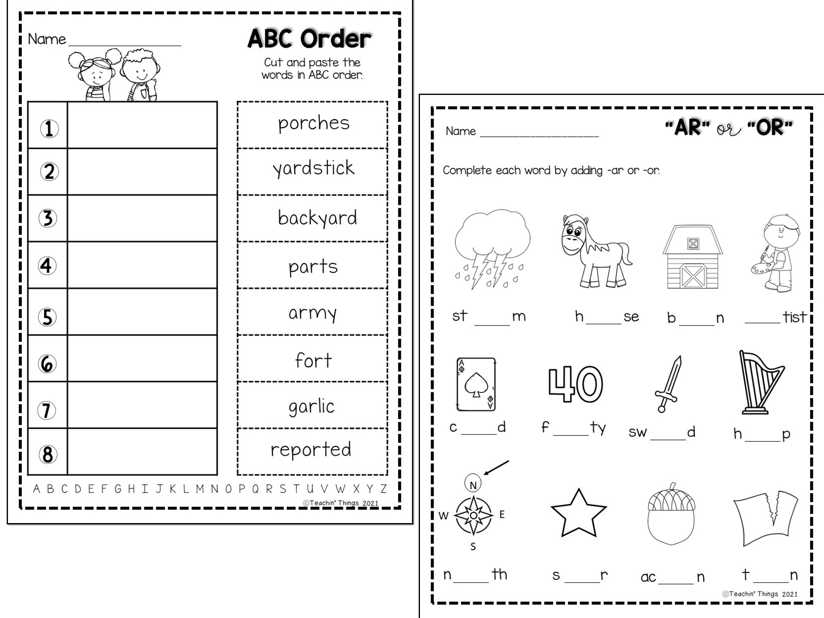 Phonics Foundations Level 2 Unit 8 Word Work Packet - R-controlled ...