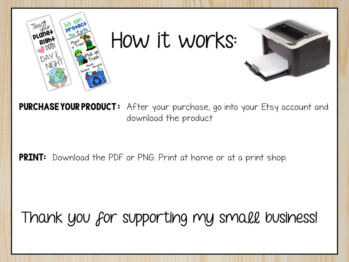 Printable Earth Day Bookmarks - Color and Black and White - Etsy