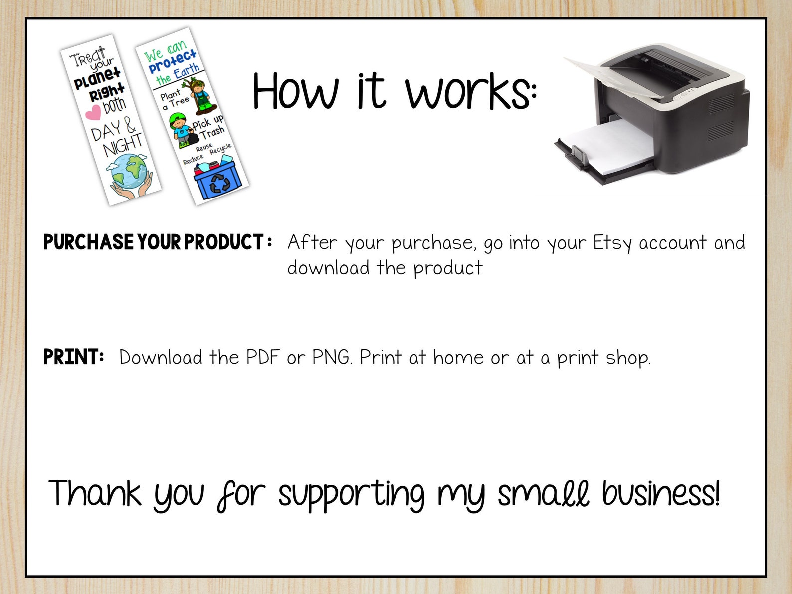 Printable Earth Day Bookmarks - Color and Black and White - Etsy