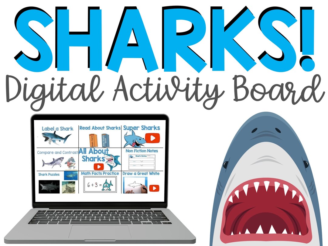 Sharks Digital Activity Board for First or Second Grade | Sharks ...