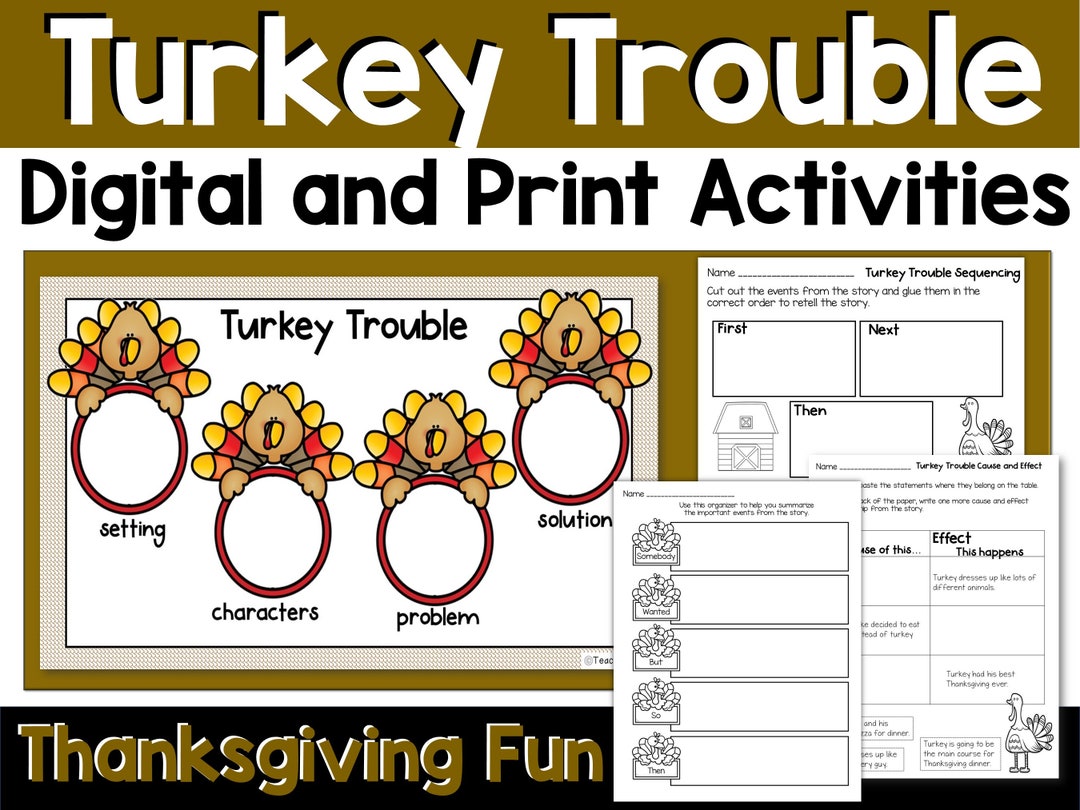 Turkey Trouble Companion Pack - Print and Digital Thanksgiving ...