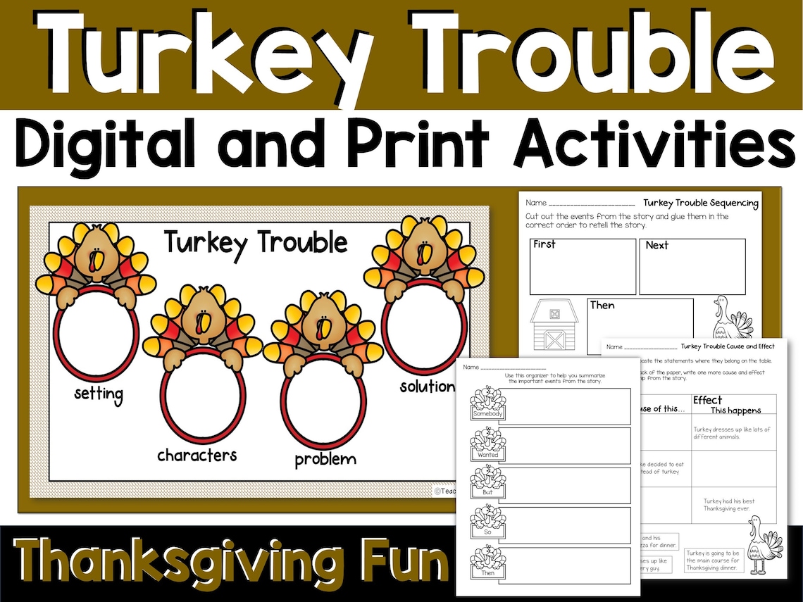 Turkey Trouble Companion Pack - Print and Digital Thanksgiving ...