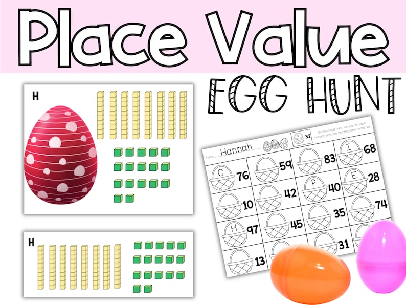 Place Value Egg Hunt: Show Two-digit Numbers in Different Ways With ...