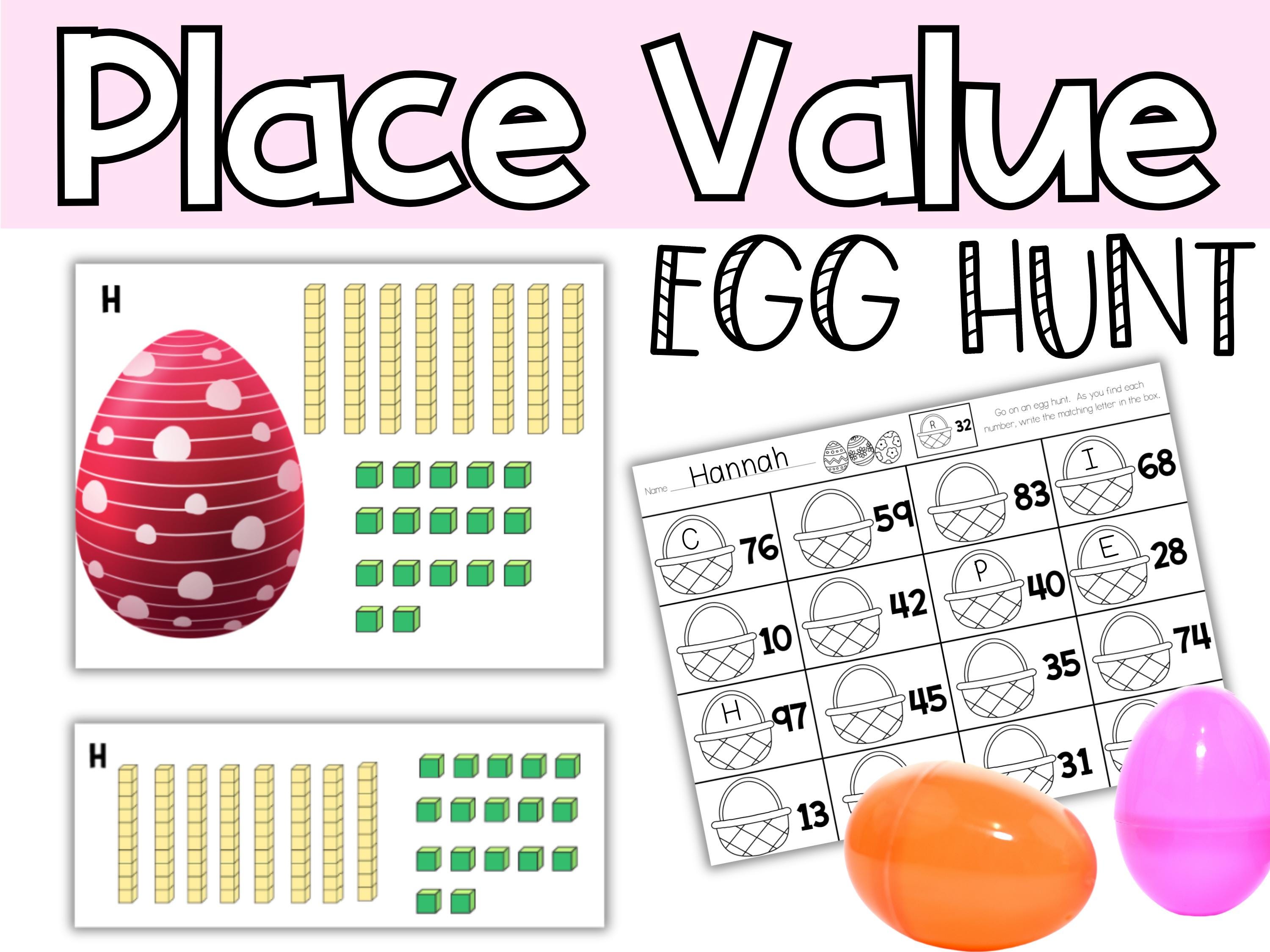Place Value Egg Hunt: Show Two-digit Numbers in Different Ways With ...