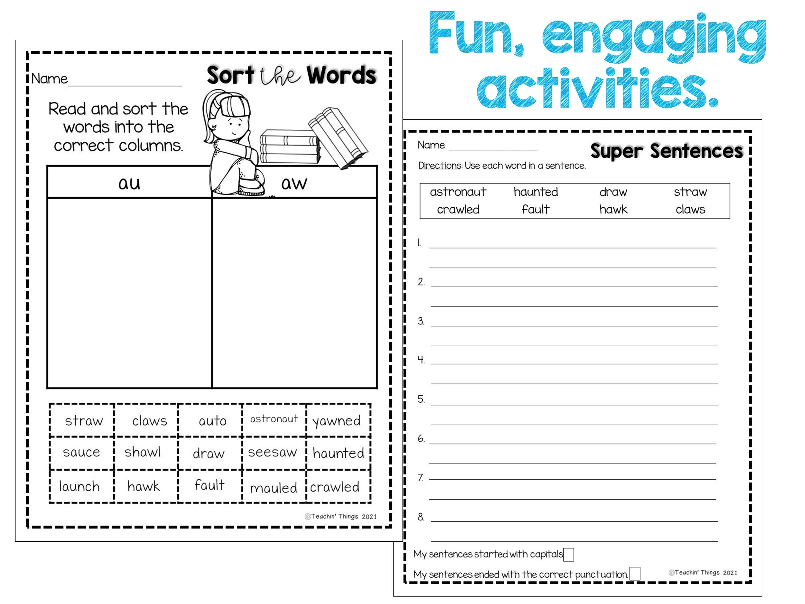 Phonics Foundations - Level 2 Unit 16 Phonics Word Work Packet - Etsy