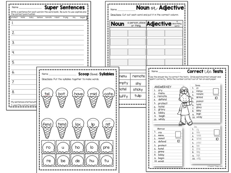 Phonics Foundations Level 2 Unit 7 Word Work Packet - Etsy