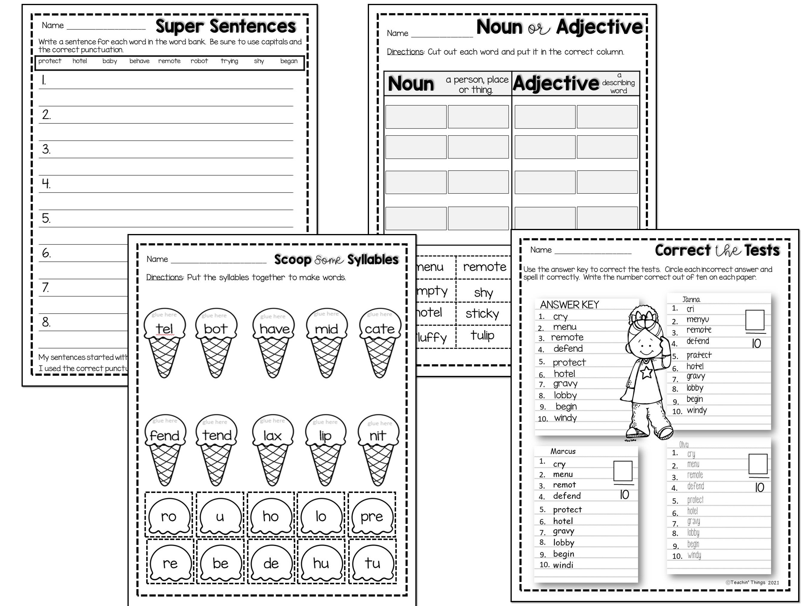 Phonics Foundations Level 2 Unit 7 Word Work Packet - Etsy