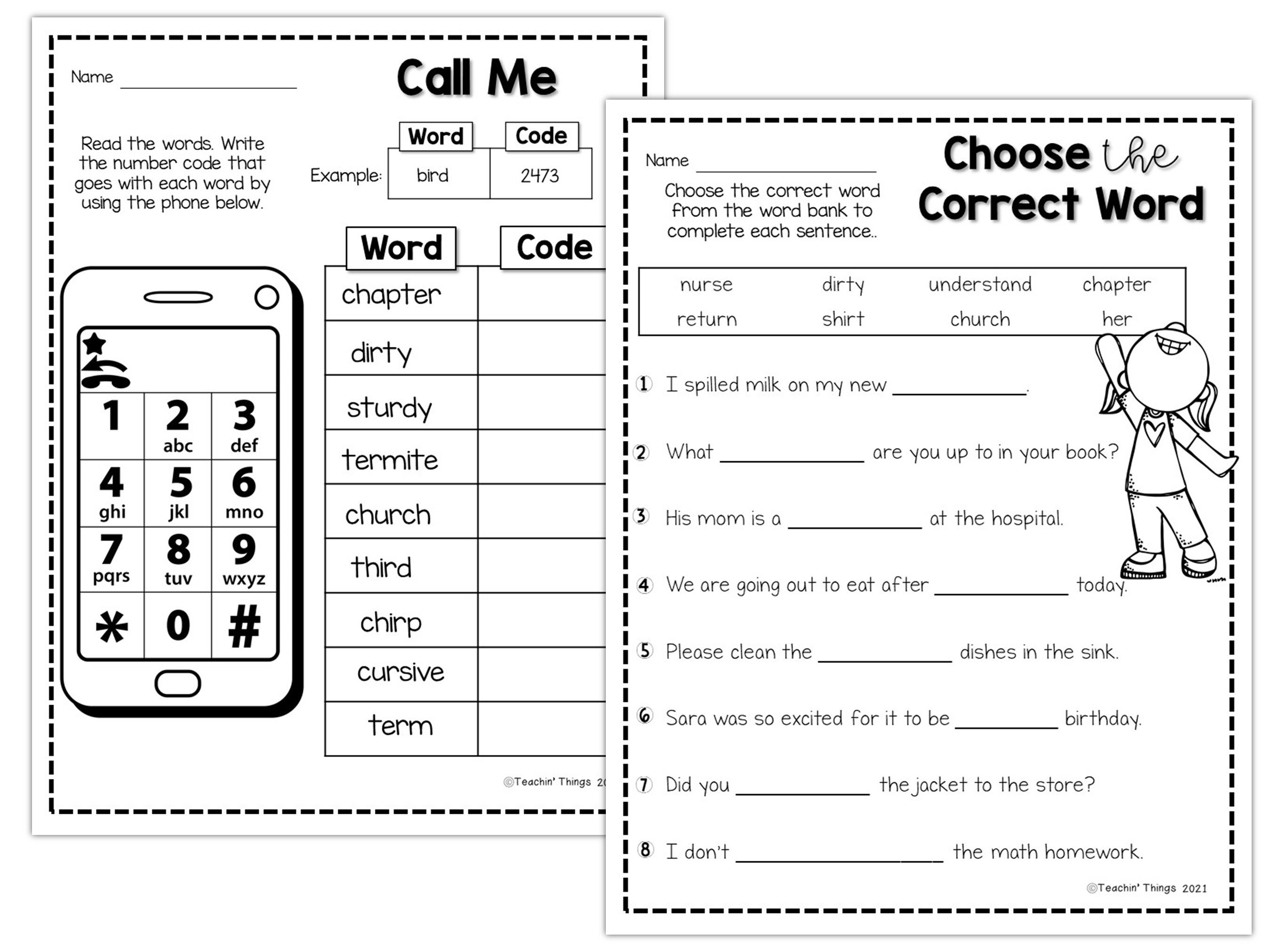 Phonics Foundations Level 2 Unit 9 Word Work Packet -er, Ir, and Ur - Etsy