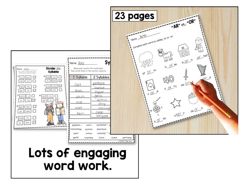 Phonics Foundations Level 2 Unit 8 Word Work Packet - R-controlled ...